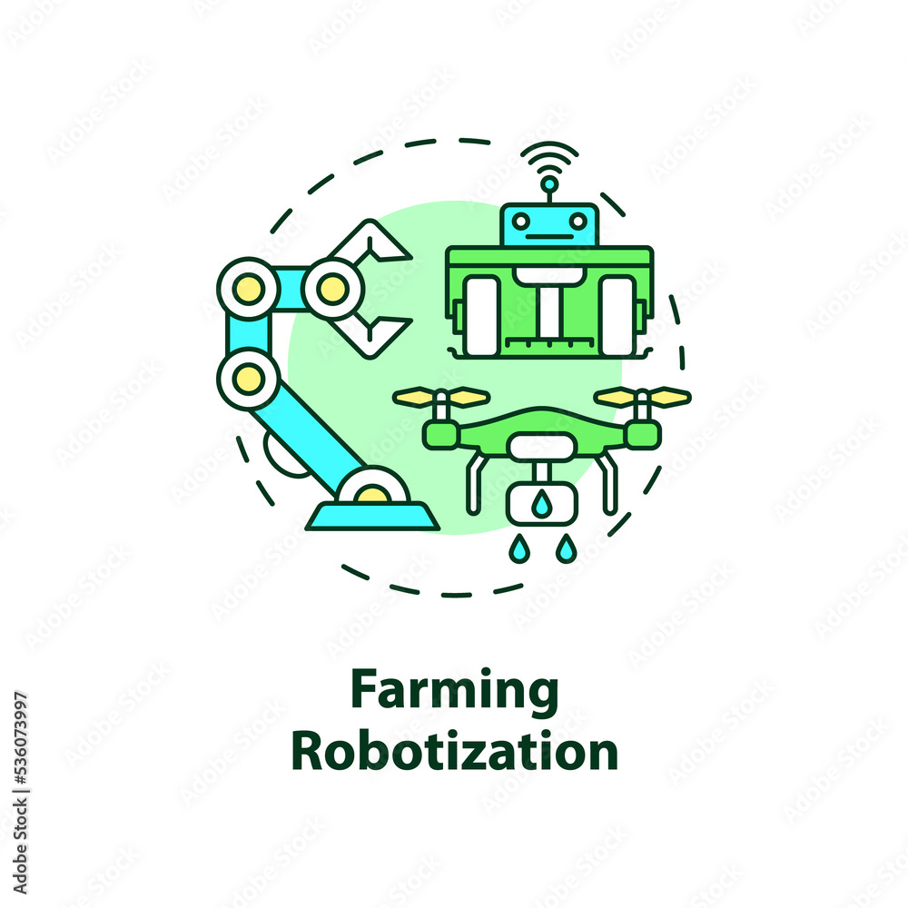 Farming robotization concept icon. Smart agriculture abstract idea thin ...