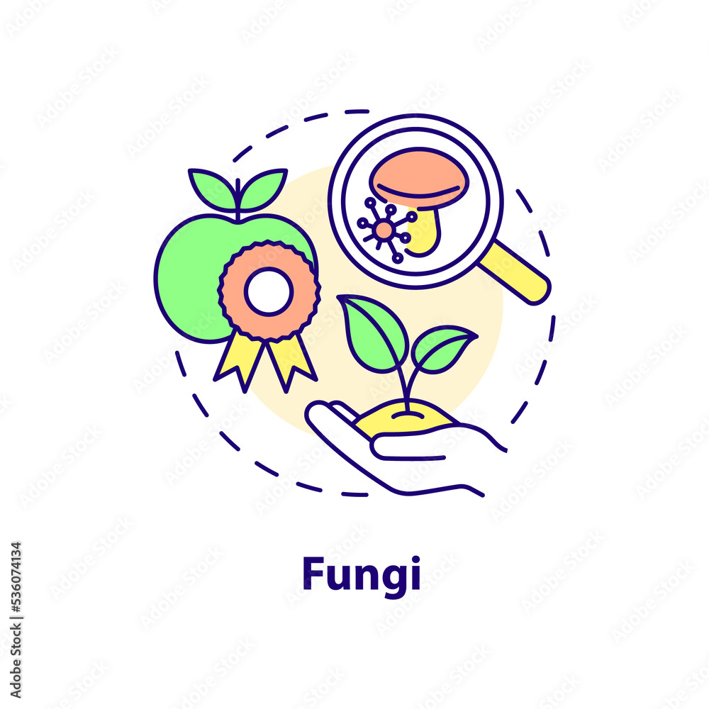 Fungi concept icon. Agricultural microbiology abstract idea thin line ...