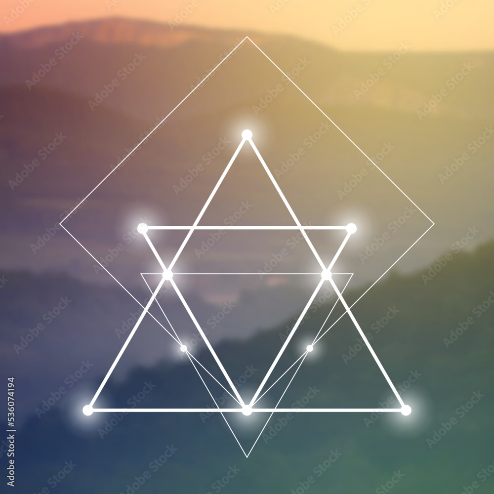 Sacred geometry spiritual new age futuristic illustration with ...
