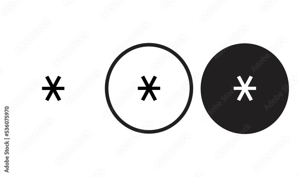 star * number icon black outline for web site design and mobile dark ...