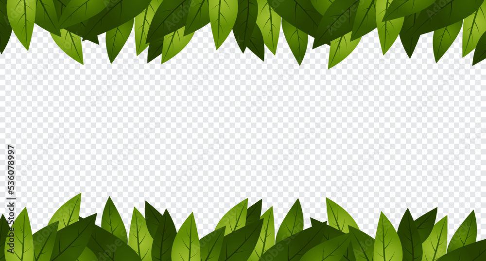 Tropical leaves frame. Corners with green leaves. Frame with green ...