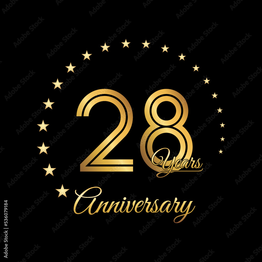 28 Years Anniversary, Perfect template design for anniversary ...