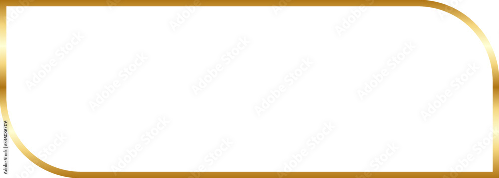 Round Rectangular Gold Border Frame Vector Stock Vector | Adobe Stock