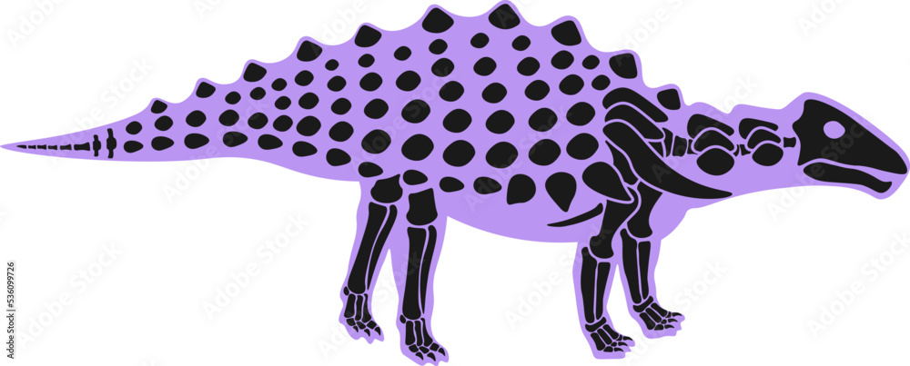 Silvisaurus Dinosaur skeleton Prehistoric Animal. Vector illustration ...