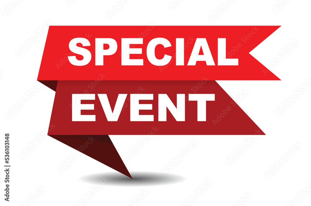 Special event Vector Illustration. Special event red vector banner ...