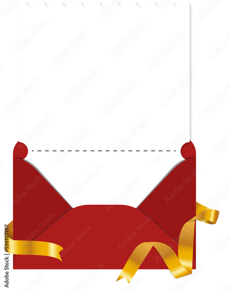 Red envelope with gold ribbon Stock Illustration | Adobe Stock