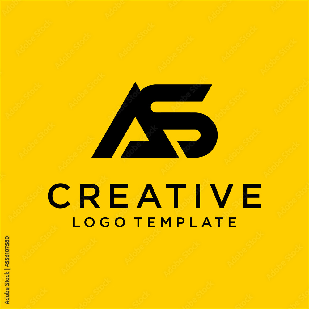 SA Letter, AS Logo Design Template Stock Vector | Adobe Stock