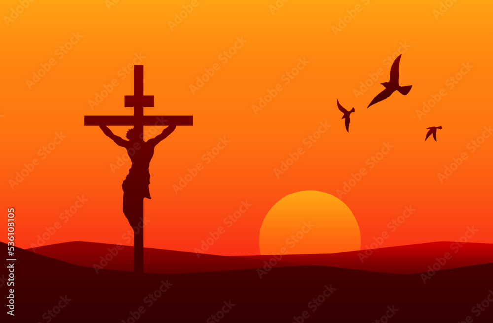 Jesus Christ vector illustration. God resurrection process. Easter ...