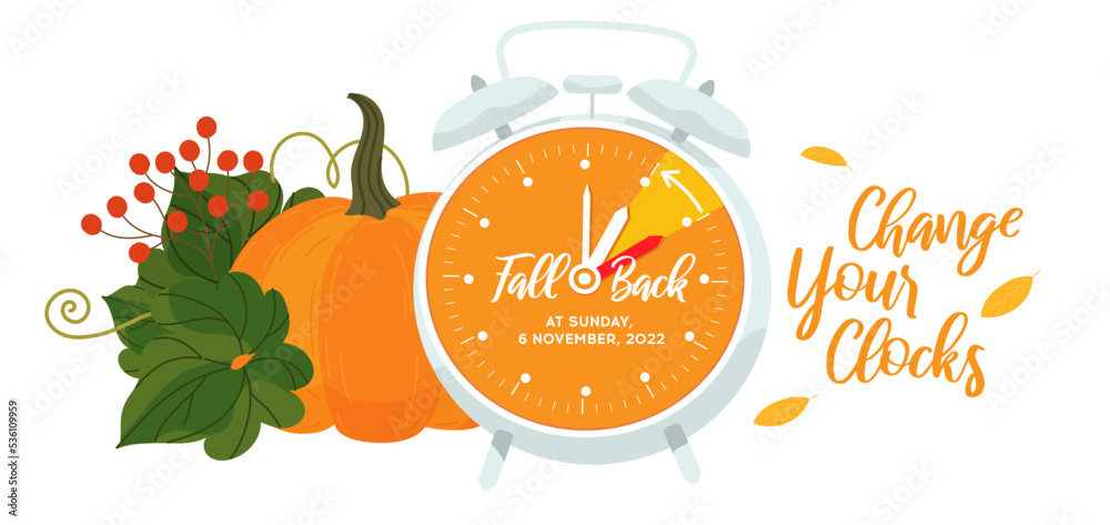 Fall Back 2022, 6 November. Set the clock back one hour. Daylight ...