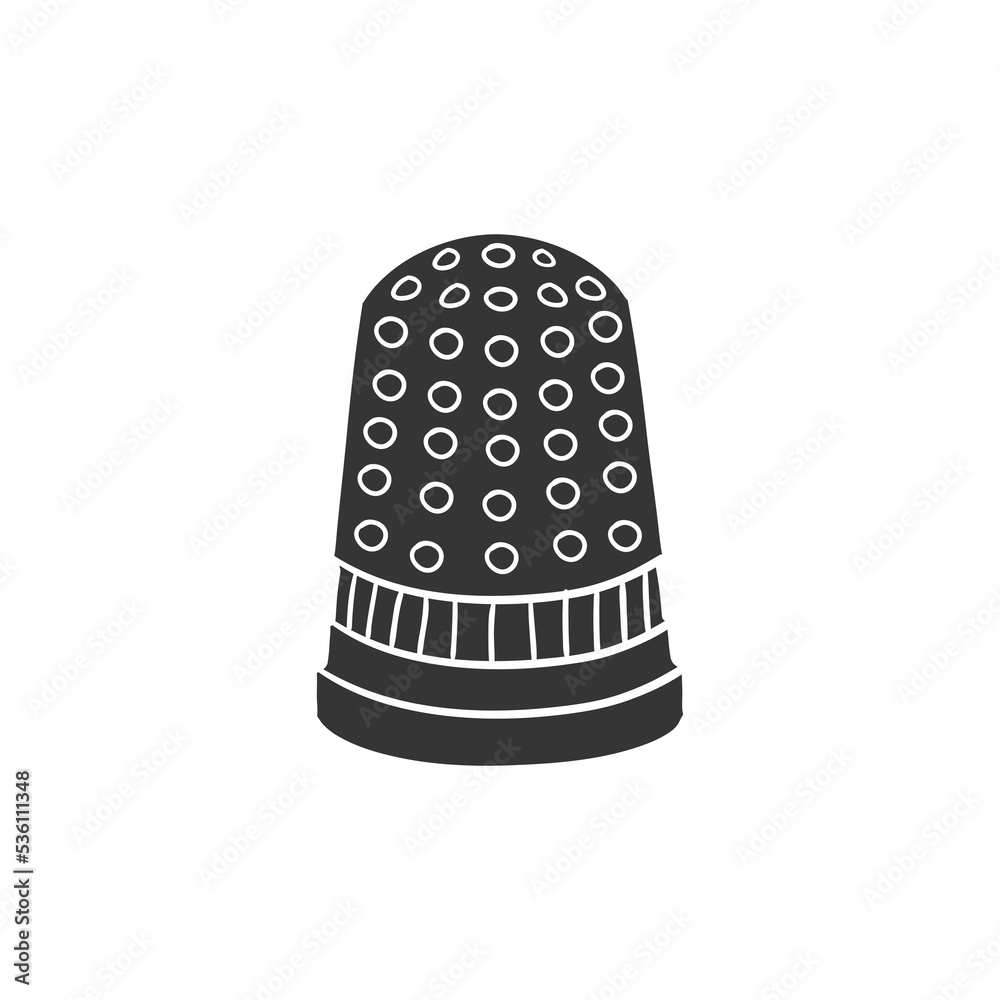 Thimble Icon Silhouette Illustration. Sewing Vector Graphic Pictogram ...
