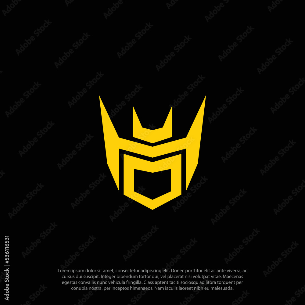 Simple head Robot Logo Vector Art Design Graphic Stock Vector | Adobe Stock