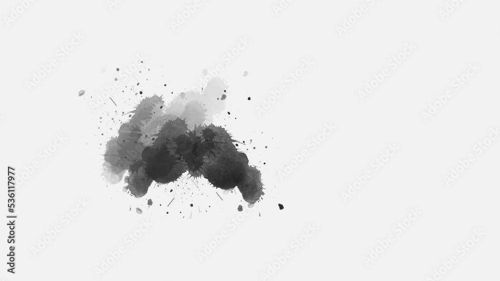 Ink splatters transition animation. Ink brush stroke transition. ink ...
