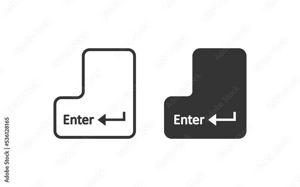 Enter button icon. Computer keyboard button symbol. Sign notebook ... Enter button icon. Computer keyboard button symbol. Sign notebook ...