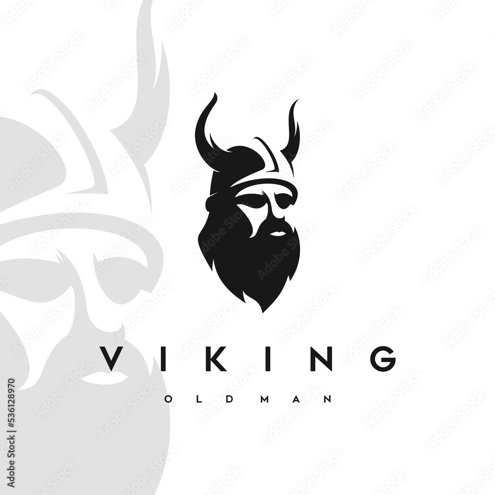 Viking logo design. Nordic warrior symbol. Horned Norseman emblem ...