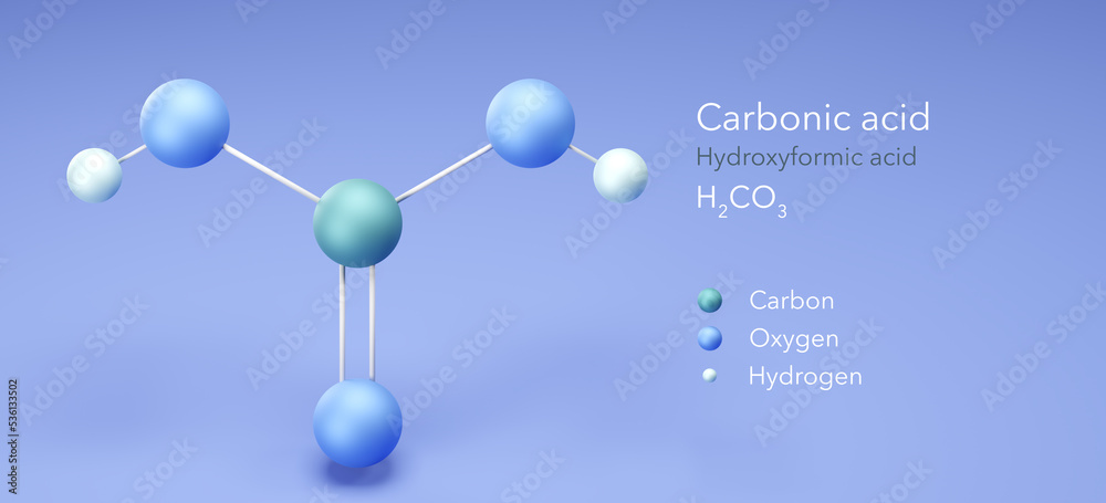 Poster carbonic acid, molecular structures, Hydroxyformic acid, 3d ...