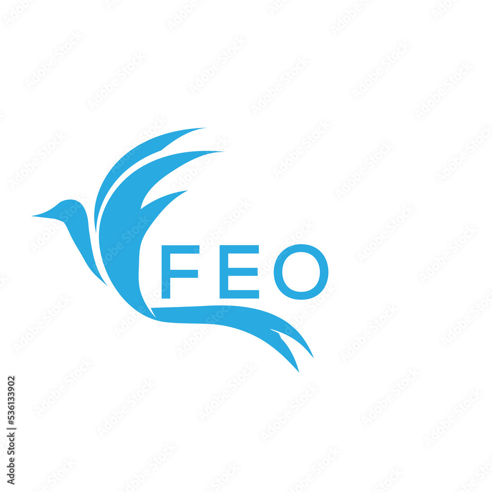 FEO letter logo. FEO White image on white background. FEO Monogram logo ...