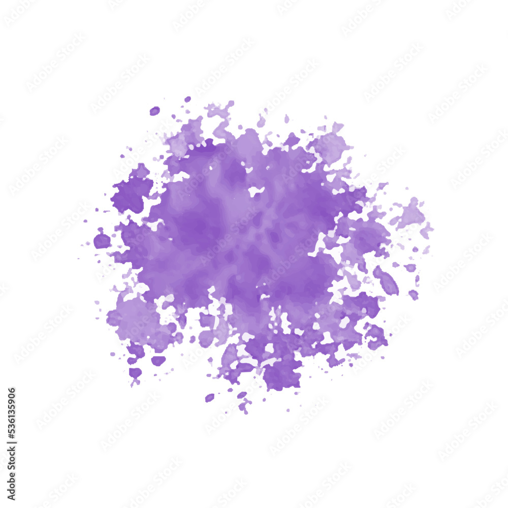 Abstract purple watercolor water splash on a white background. Vector ...