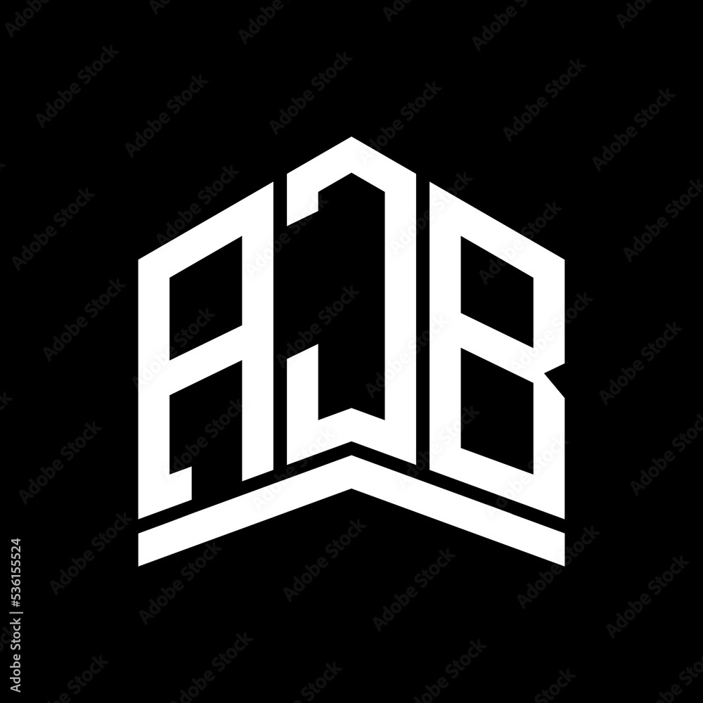 AJB Letter logo Black background .AJB technology logo design vector ...