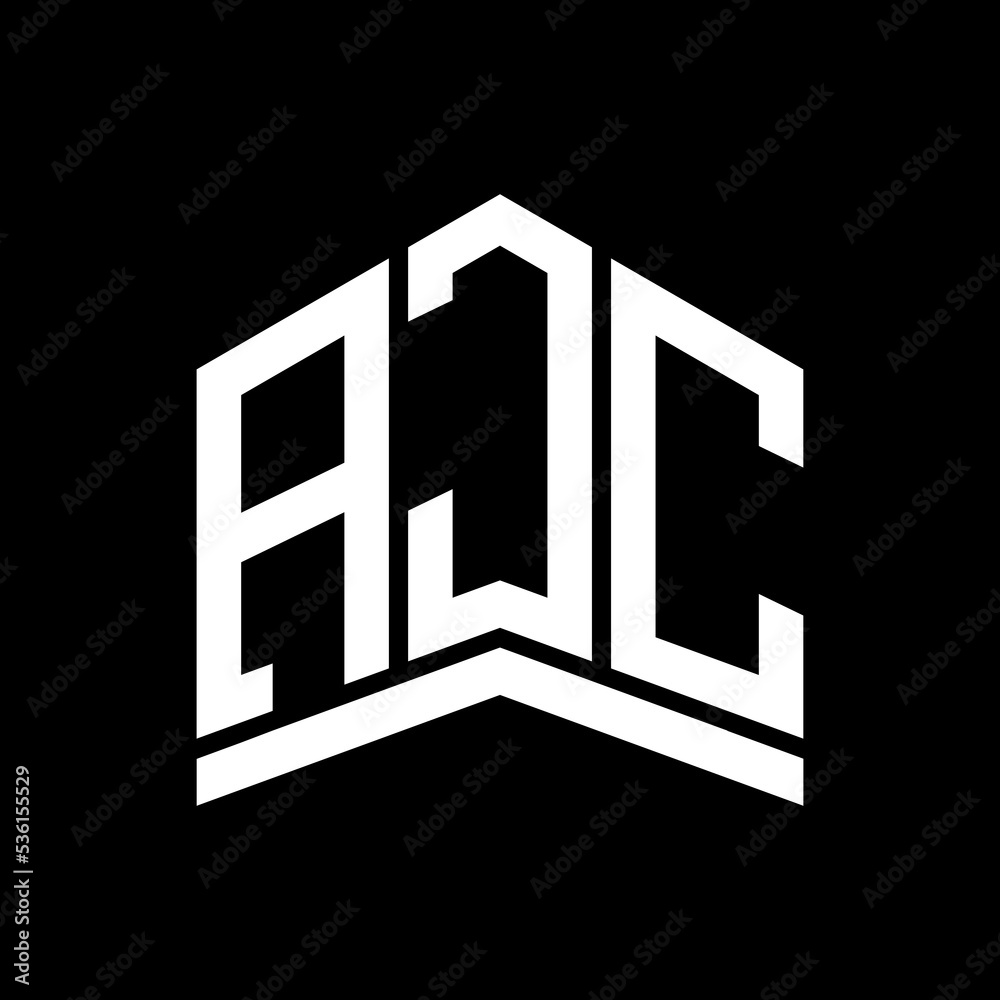 AJC Letter logo Black background .AJC technology logo design vector ...