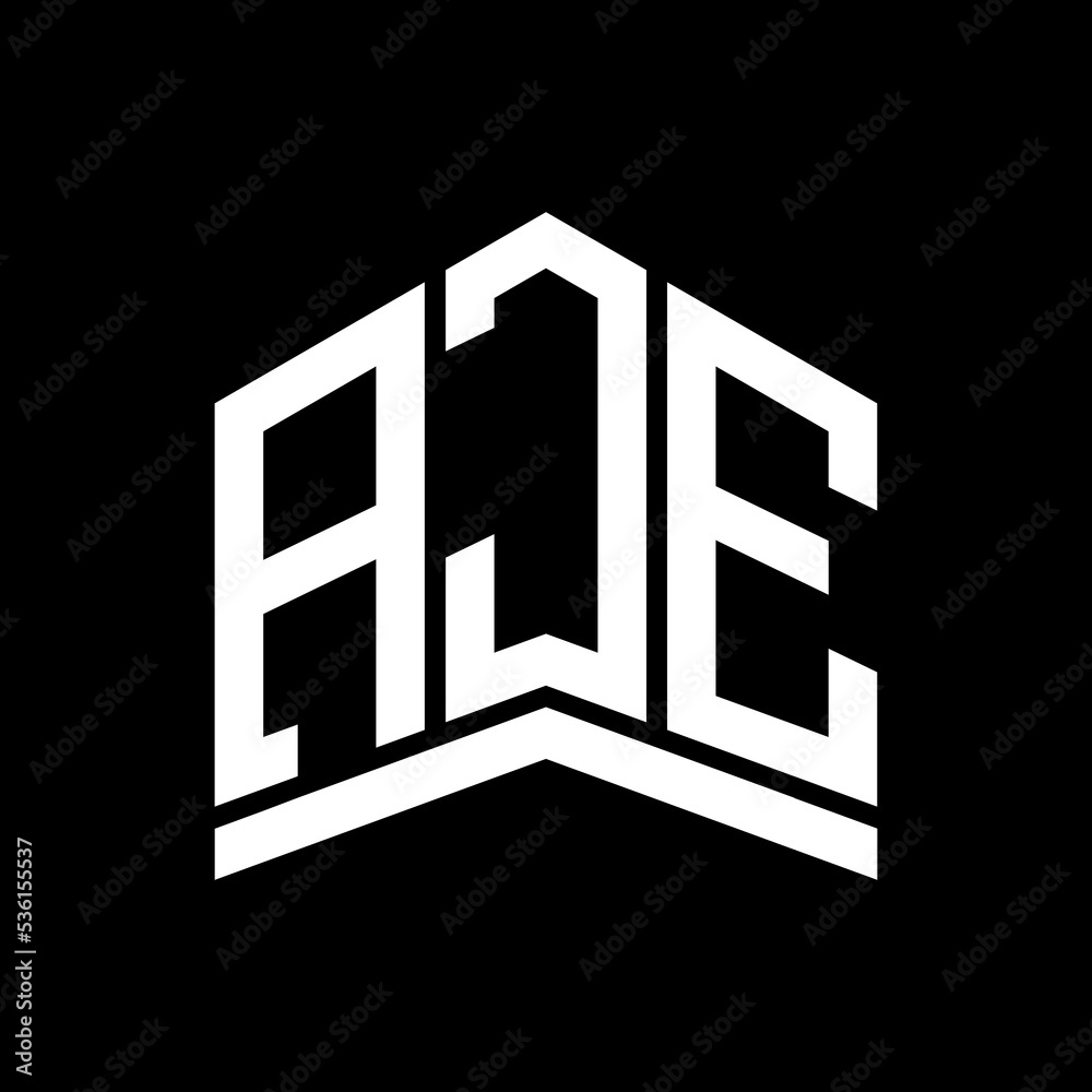 AJE Letter logo Black background .AJE technology logo design vector ...