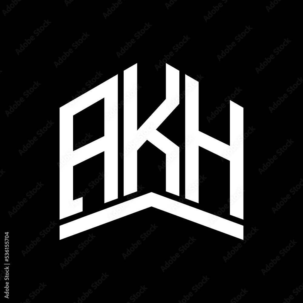 AKH Letter logo Black background .AKH technology logo design vector ...