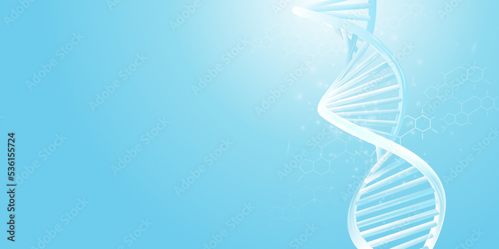 DNA double helix model on a light blue background. Stock Illustration ...