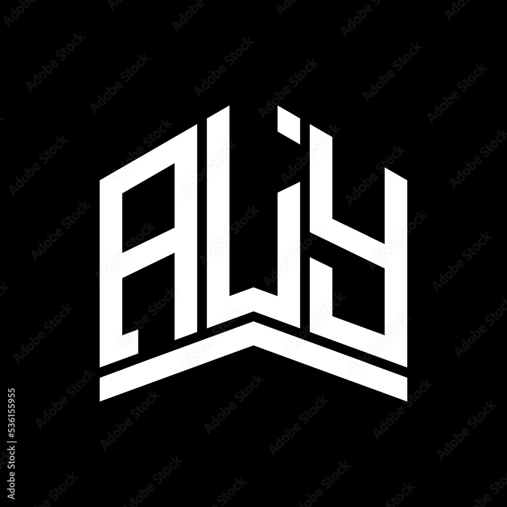 ALY Letter logo Black background .ALY technology logo design vector ...