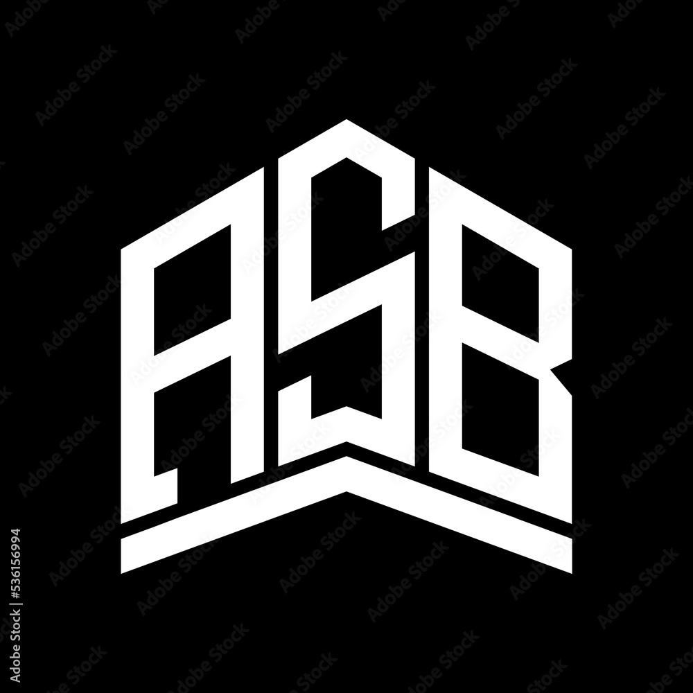 ASB Letter logo white background .ASB technology logo design vector ...