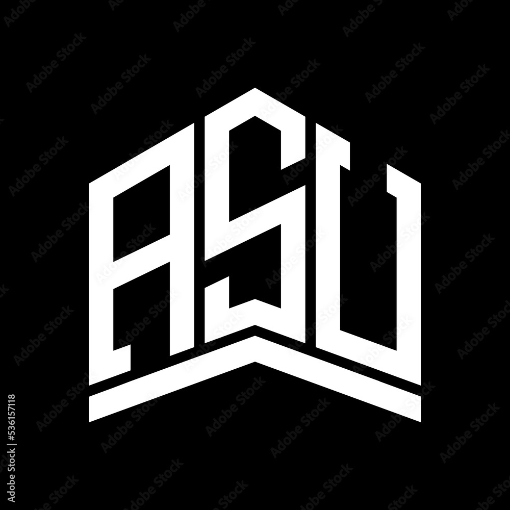 ASU Letter logo white background .ASU technology logo design vector ...
