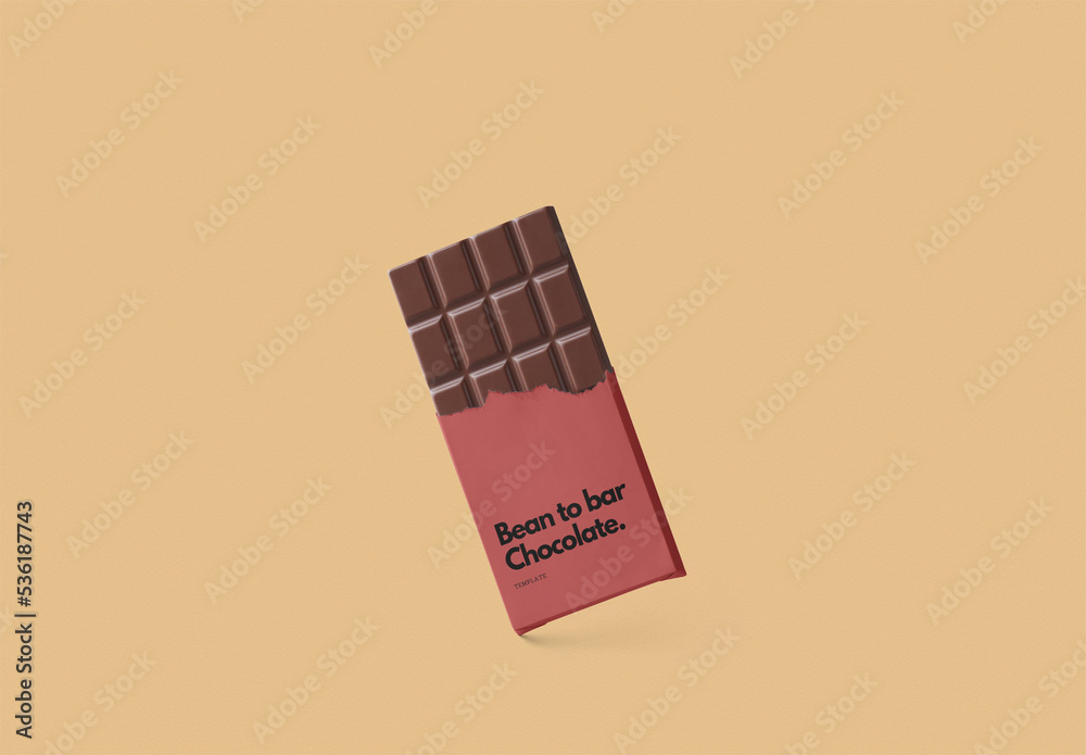 Half Open Chocolate Bar Wrapper Mockup Stock テンプレート | Adobe Stock