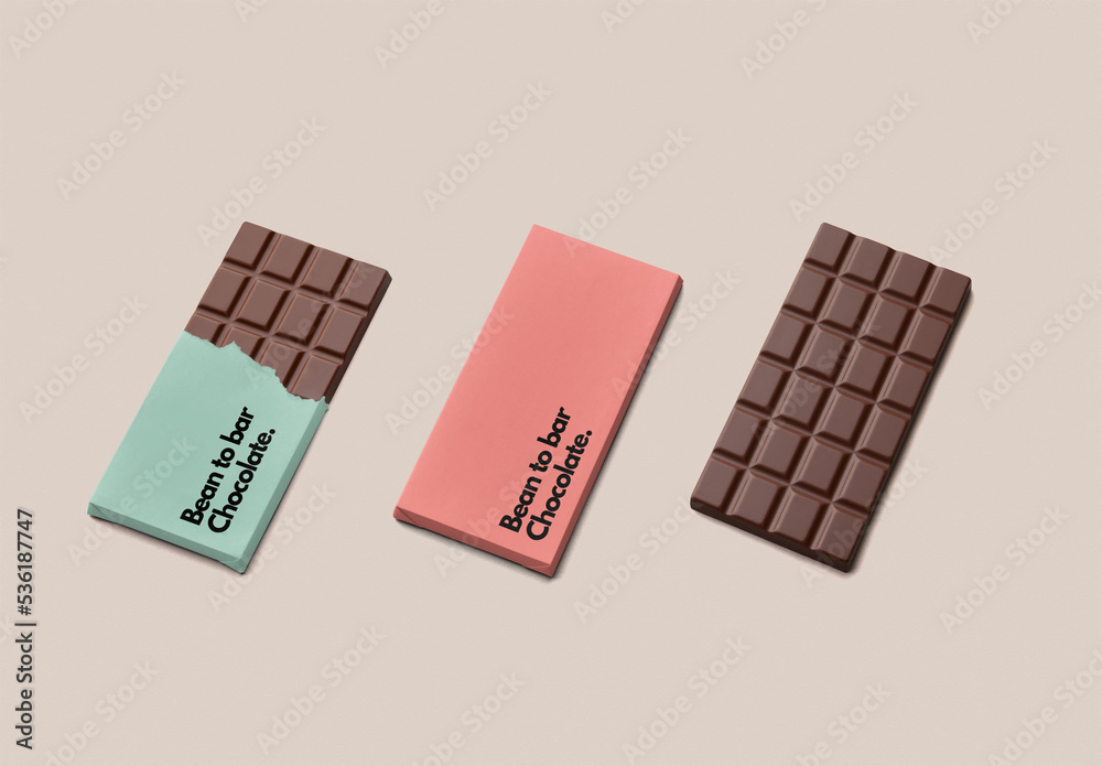 Three Chocolate Bar Mockup Stock Template | Adobe Stock