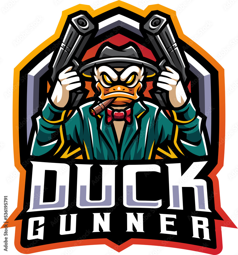 Duck gunner esport mascot Stock Illustration | Adobe Stock