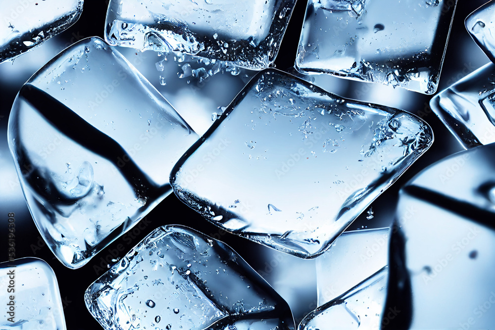 Frosty ice cubes background.icy solid pieces for drink ad with clean ...
