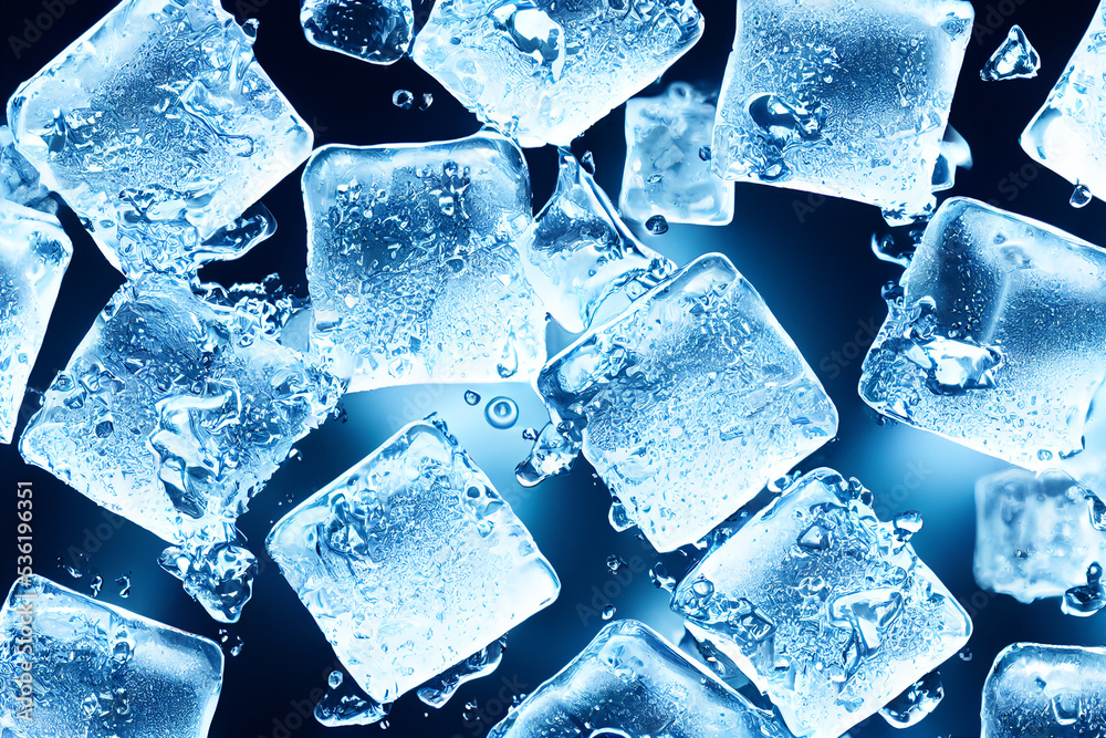 Frosty ice cubes background.icy solid pieces for drink ad with clean ...