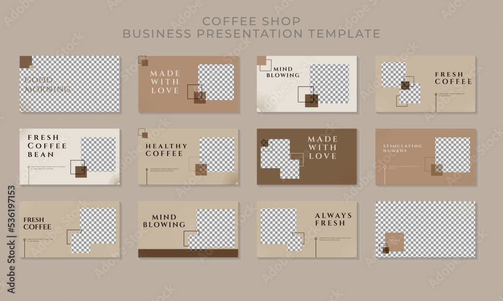 Clean and minimal Coffee shop business presentation templates Premium ...