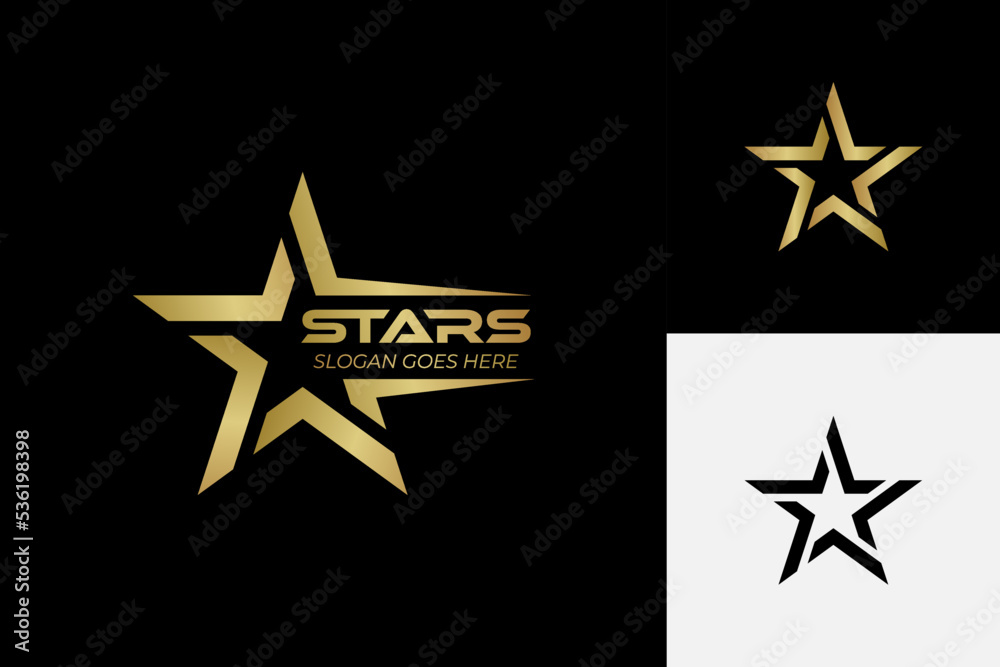 Luxury Golden Star logo design, super Star Logo Vector in elegant Style ...