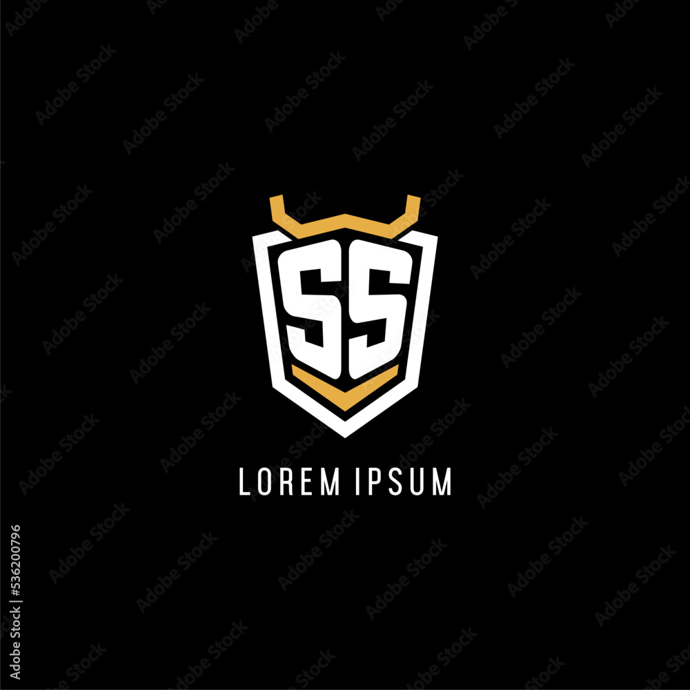 Initial SS geometric shield esport logo monogram design style Stock ...
