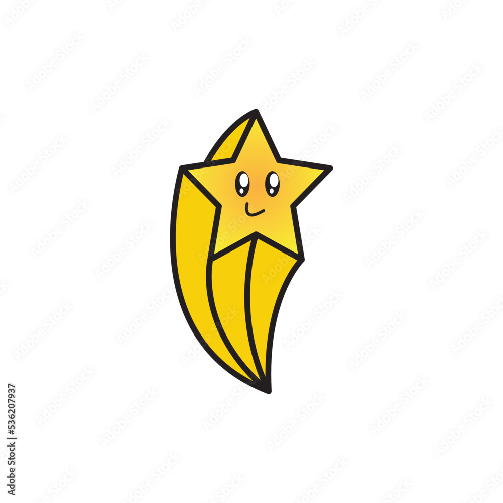cartoon flying stars vector doodle. Stock Vector | Adobe Stock