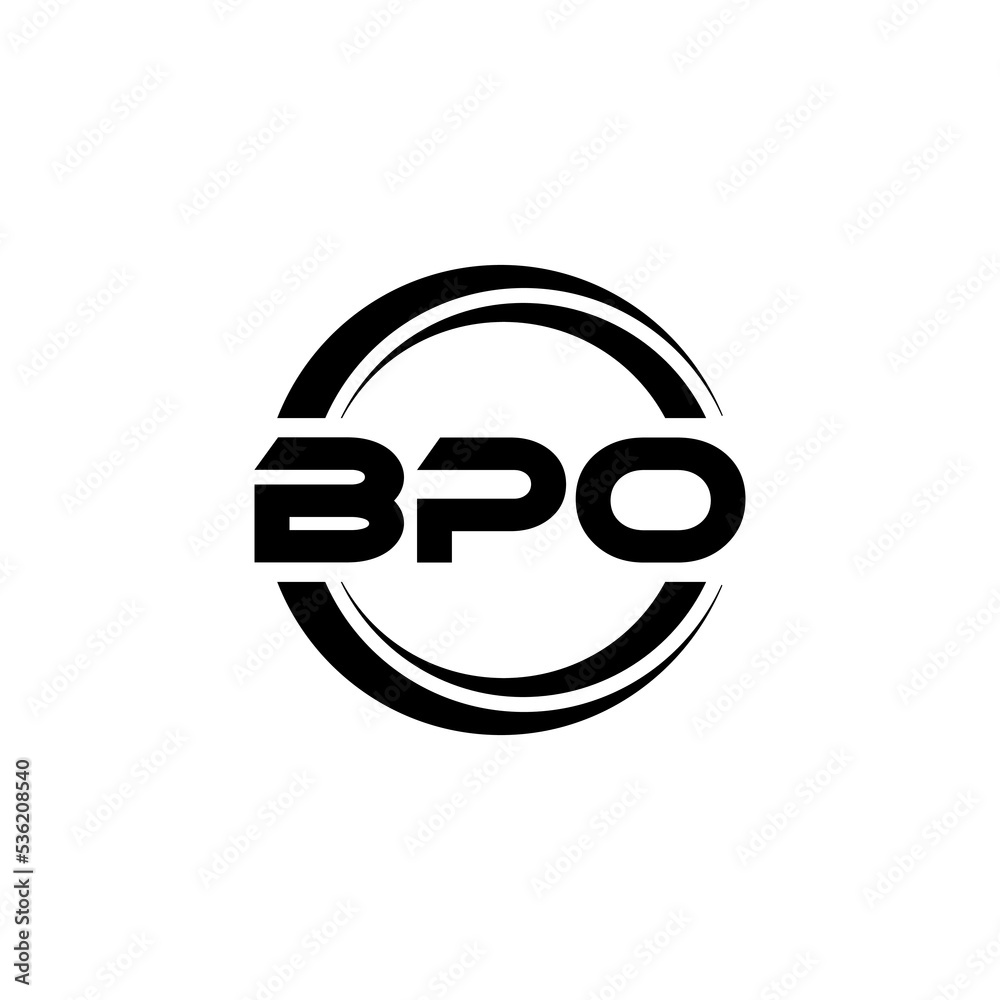 BPO letter logo design with white background in illustrator, vector ...