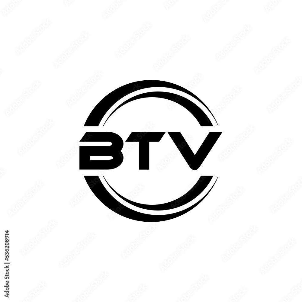 BTV letter logo design with white background in illustrator, vector ...