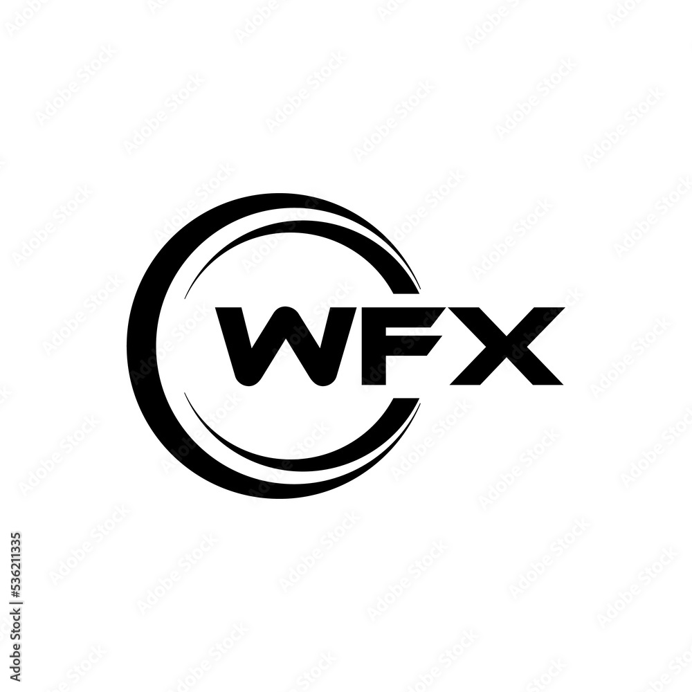 Vecteur Stock WFX letter logo design with white background in ...