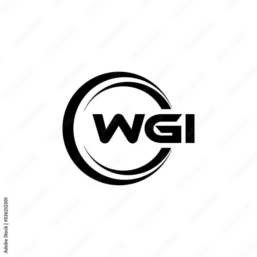 WGI letter logo design with white background in illustrator, cube logo ...
