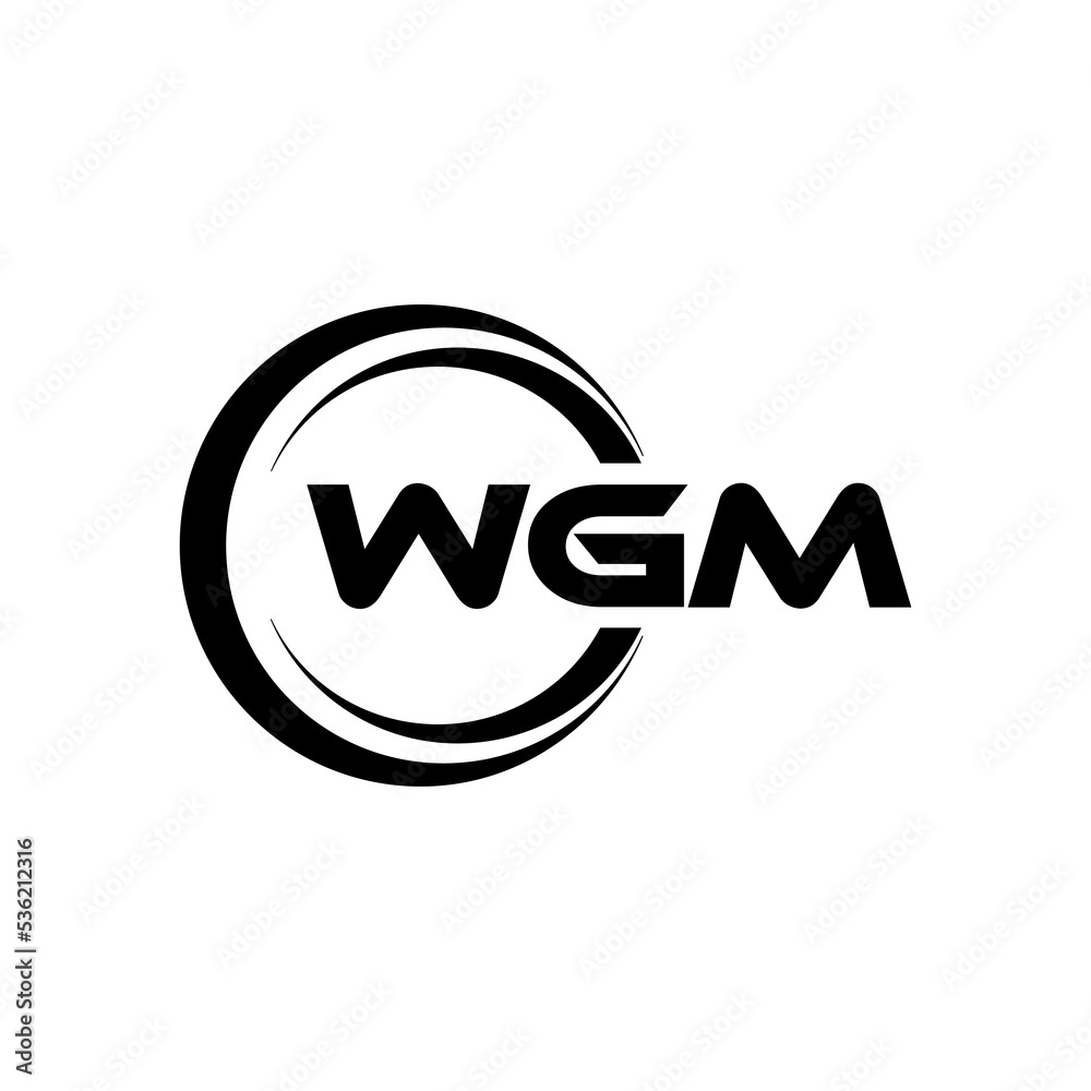Vecteur Stock WGM letter logo design with white background in ...