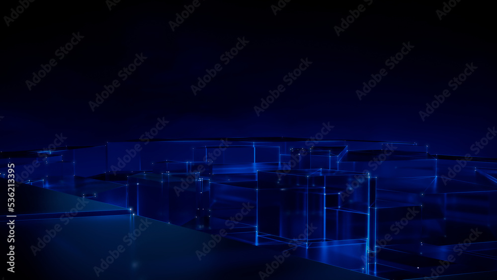 Digital Brain Neural Network. Machine Learning Concept with Copy Space ...