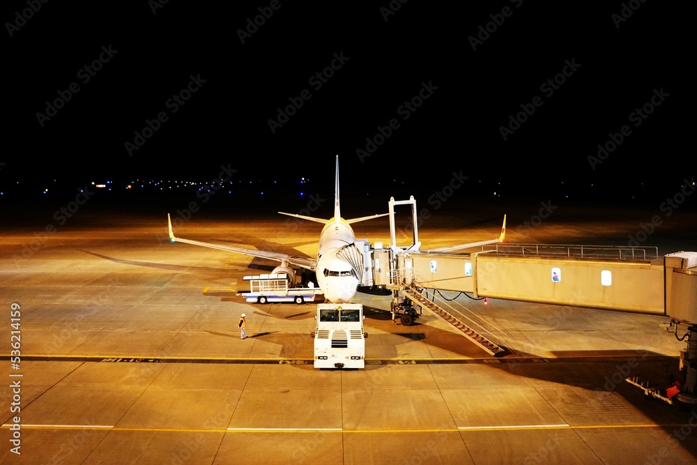 Airfield at night Stock Photo | Adobe Stock