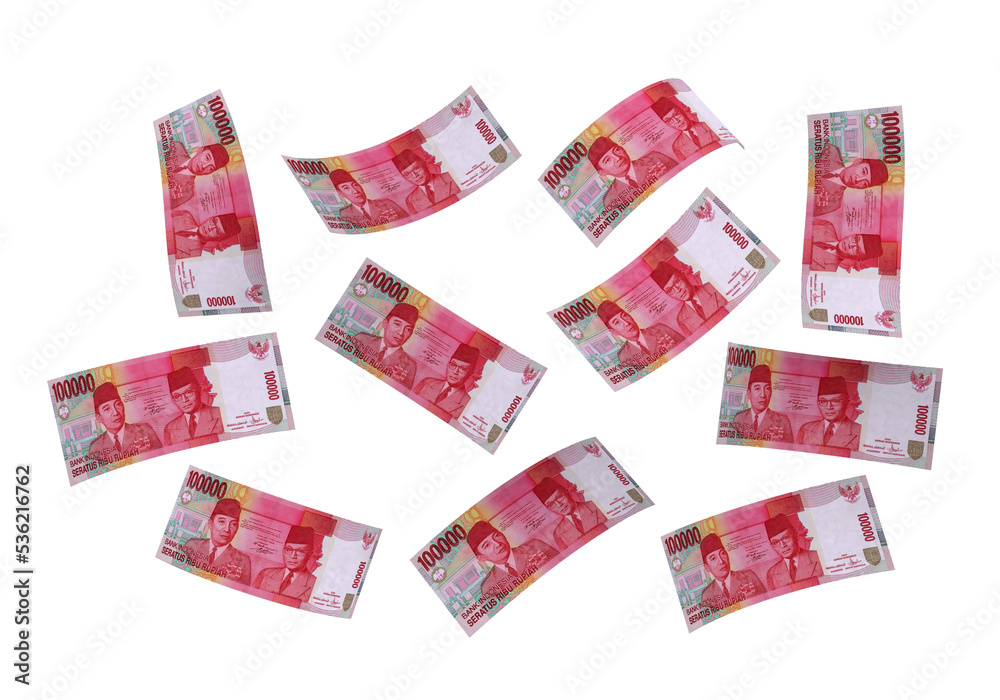 One hundred thousand rupiah banknote money paper transparent background ...
