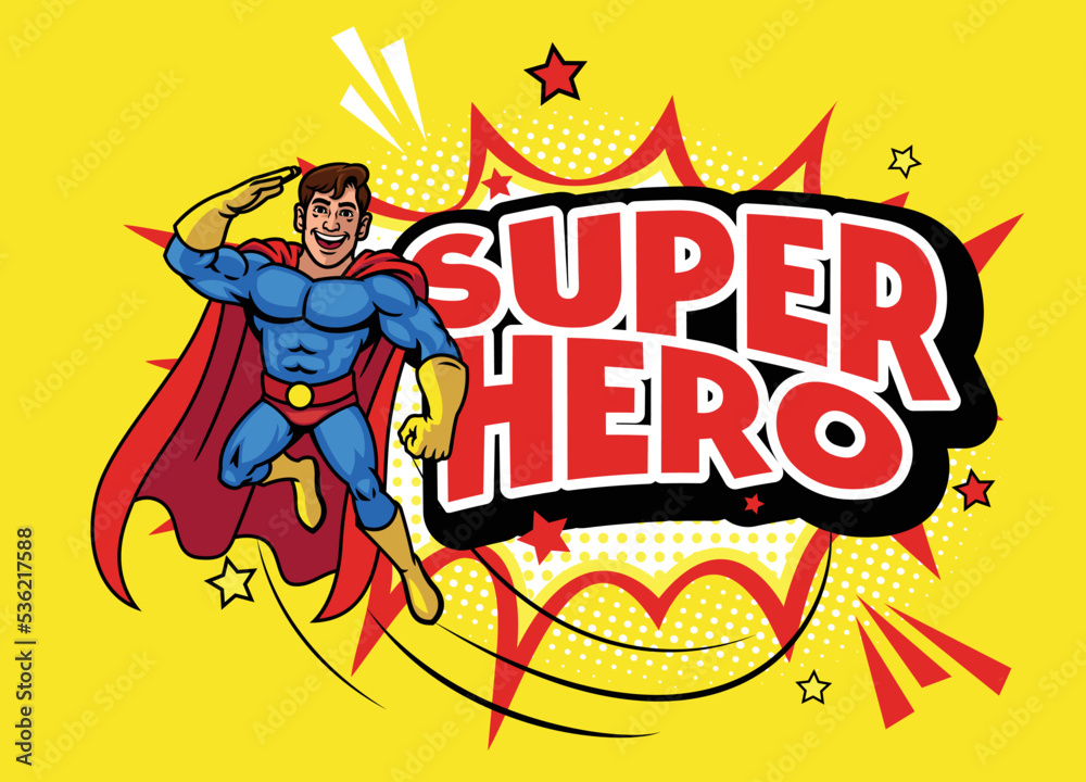 Super Hero Explosion Comic Style Stock Vector | Adobe Stock