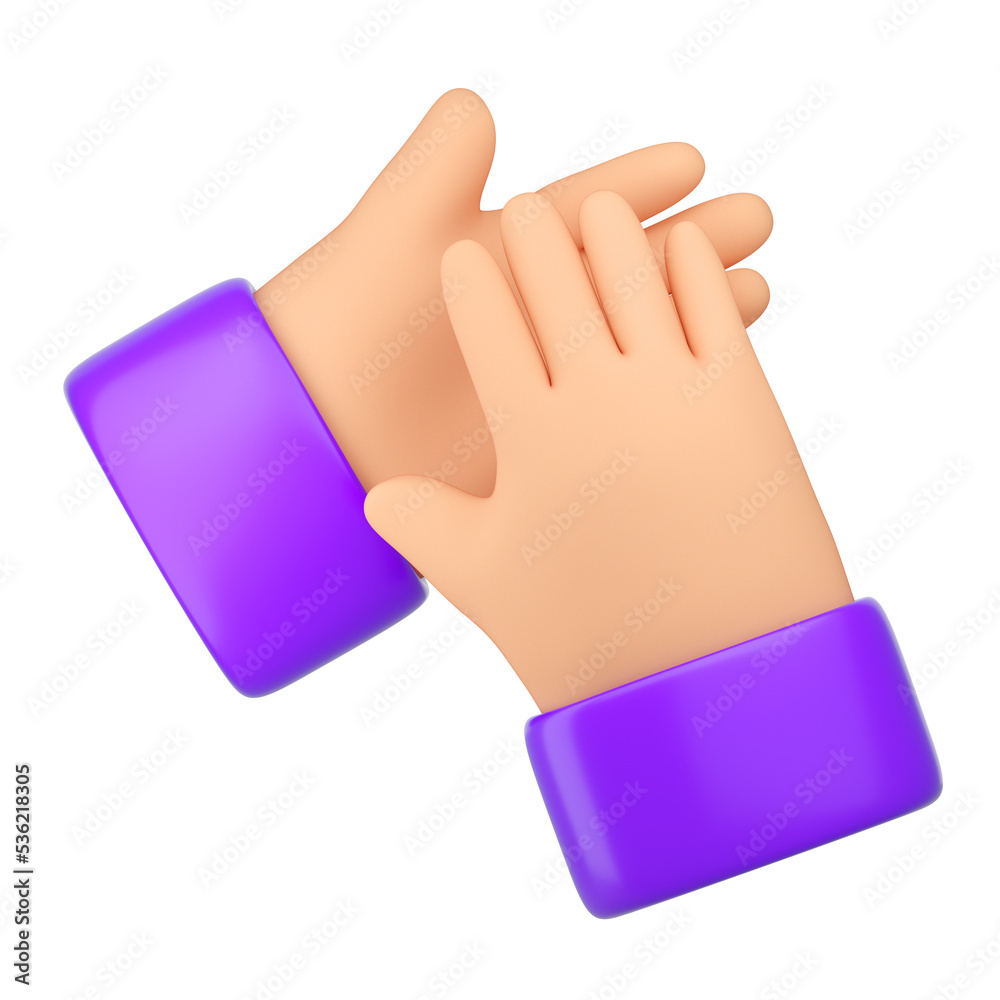 3d Human hands clapping and applause. Business succes, teamwork ...