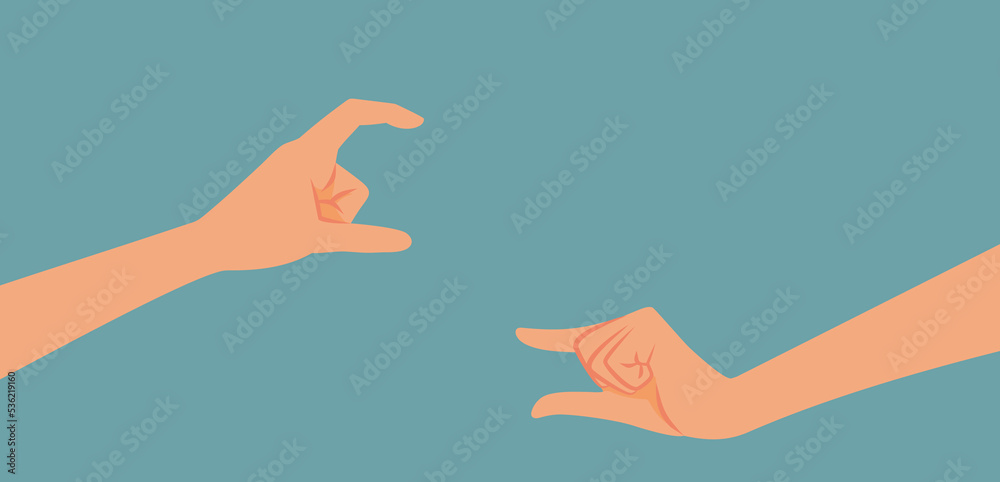 Hands Showing Big and Little Size Measurements Vector Illustration ...