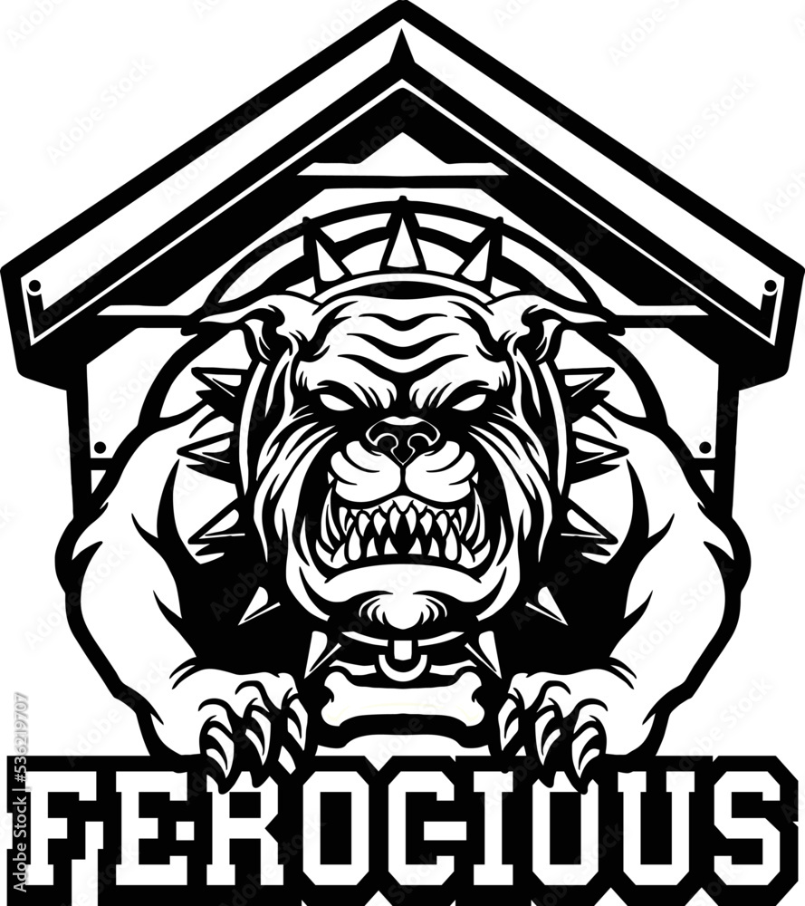 FEROCIOUS Bulldog Mascot Silhouette Vector illustrations for your work ...